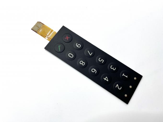 500K Cycle Small Membrane Push Button Switch With Pantone Color LED Windows