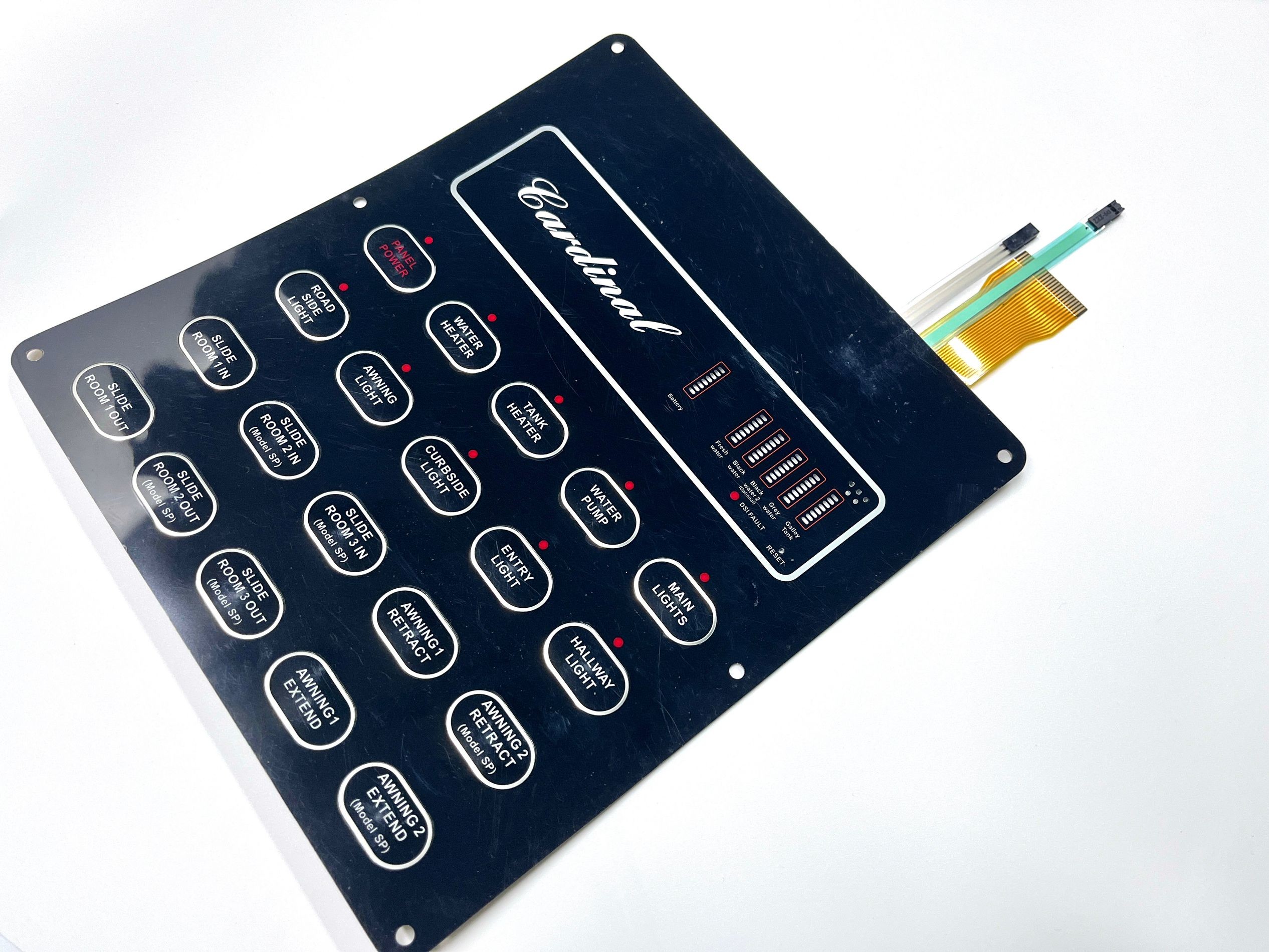 3M Rear Adhesive Waterproof Backlit Membrane Switches With Gradient ...